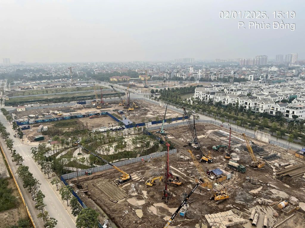 Tiến Độ Công Trường Dự Án Noble Crystal Long Biên - Đang Thực Hiện Ép ...